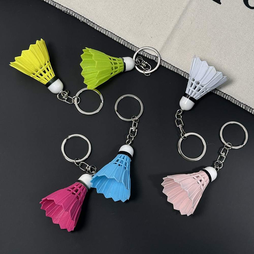 Mini Badminton Keychain PVC Shuttlecock Sports Keyring Backpack Car Key ...