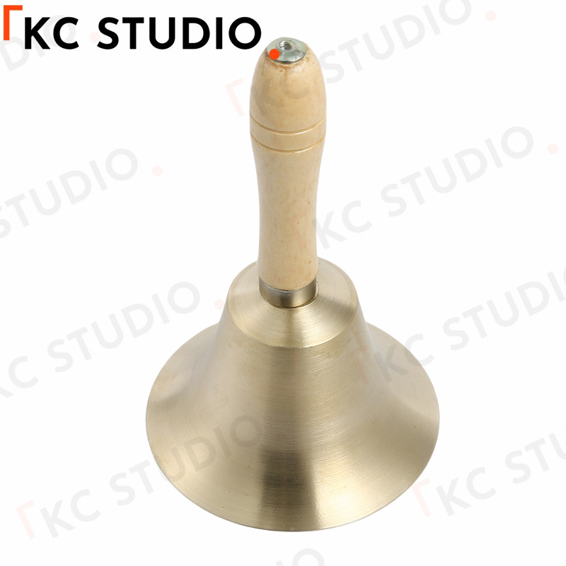 6.5 8 9.5 11 14 CM Solid Brass Hand Call Bell Silver & Gold Ringing Hand Bell Clapper Bells ...