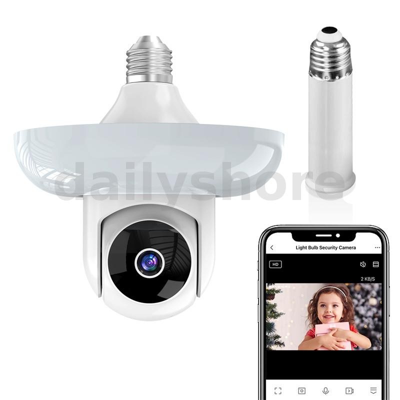 Guudgo Tuya 3MP WiFi Blub Camera Wireless PTZ IP Cam Color Night Vision ...