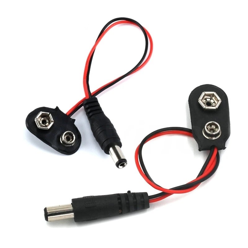 5PCS 9V DC Battery Power Cable Plug Clip Barrel Jack Connector for ...