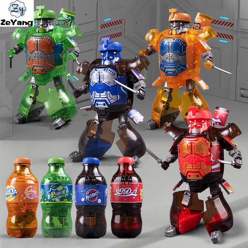 [ZY] Ready Stock Children's Toys Soda Samurai Transforming Robot Cola ...