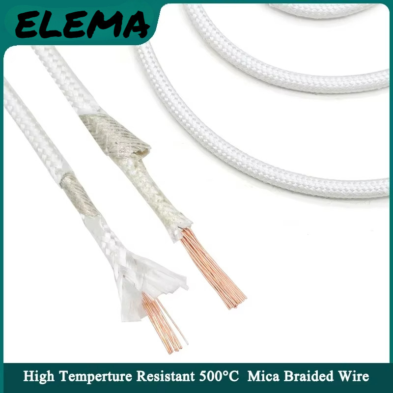 High Temperature Resistant 500℃ Mica Braided Wires 0.5/0.75/1/1.5/2.5/4/6/10mm² Single Core Pure ...