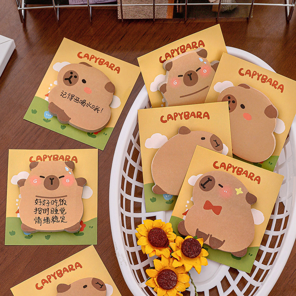 Capybara Sticky Notes Post-It A Cute Cartoon 30 Sheets Suitable For ...