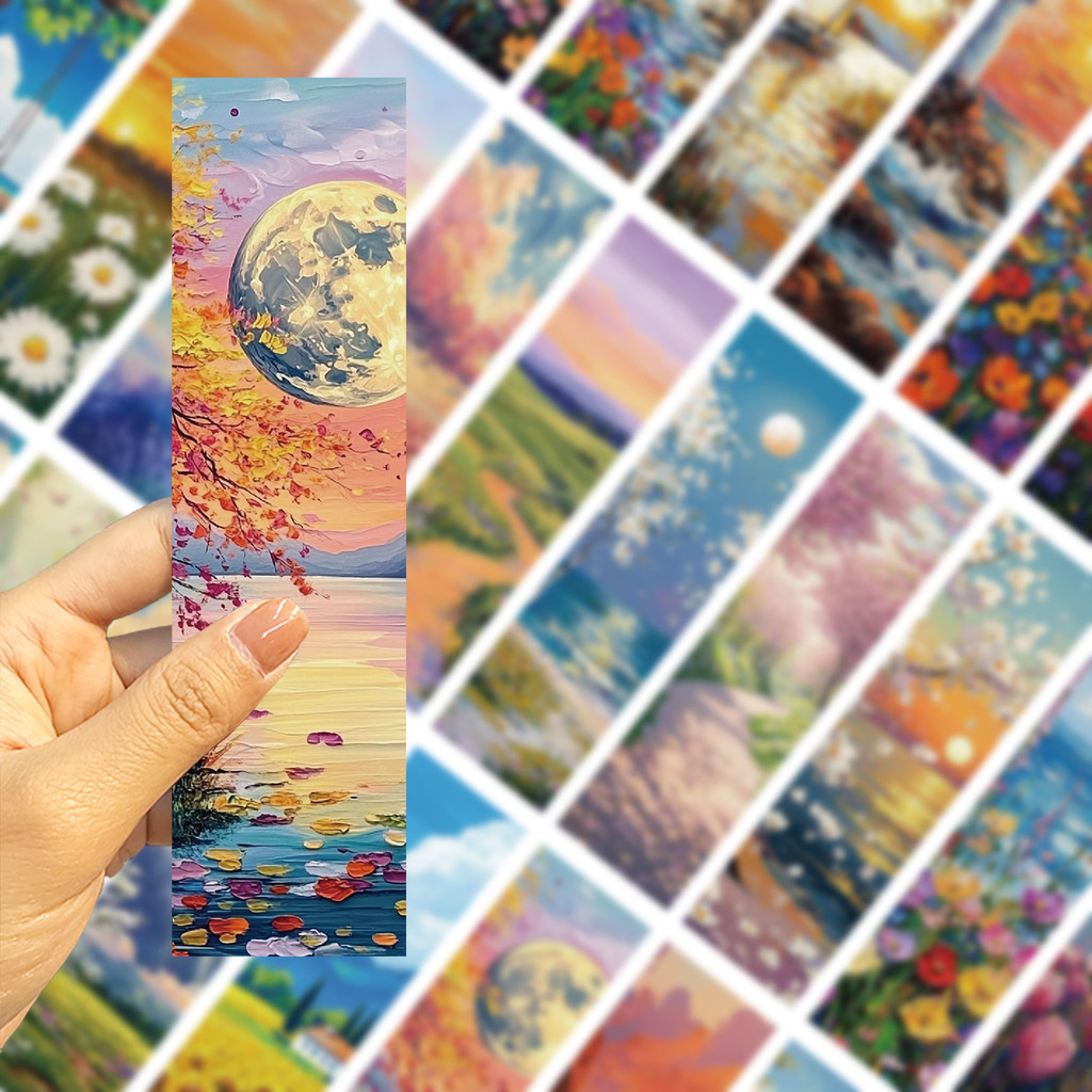 30Pcs/set Cartoon Romantic Oil Painting Style Bookmarks Creative DIY ...
