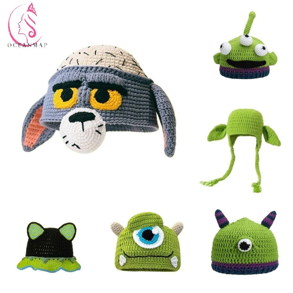 OCEANMAP Knitted Hat, Shrek Warm Funny Green Beanie, Party Decorations ...