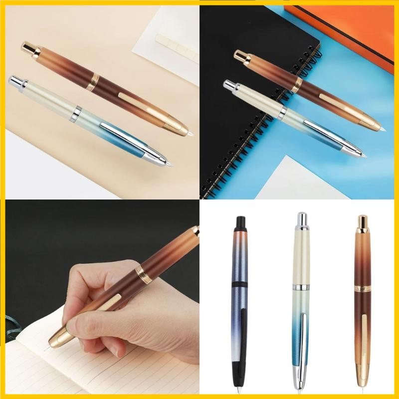 won Retractable Fountain Pen with Inks Converter Fine Tip Metal Press ...