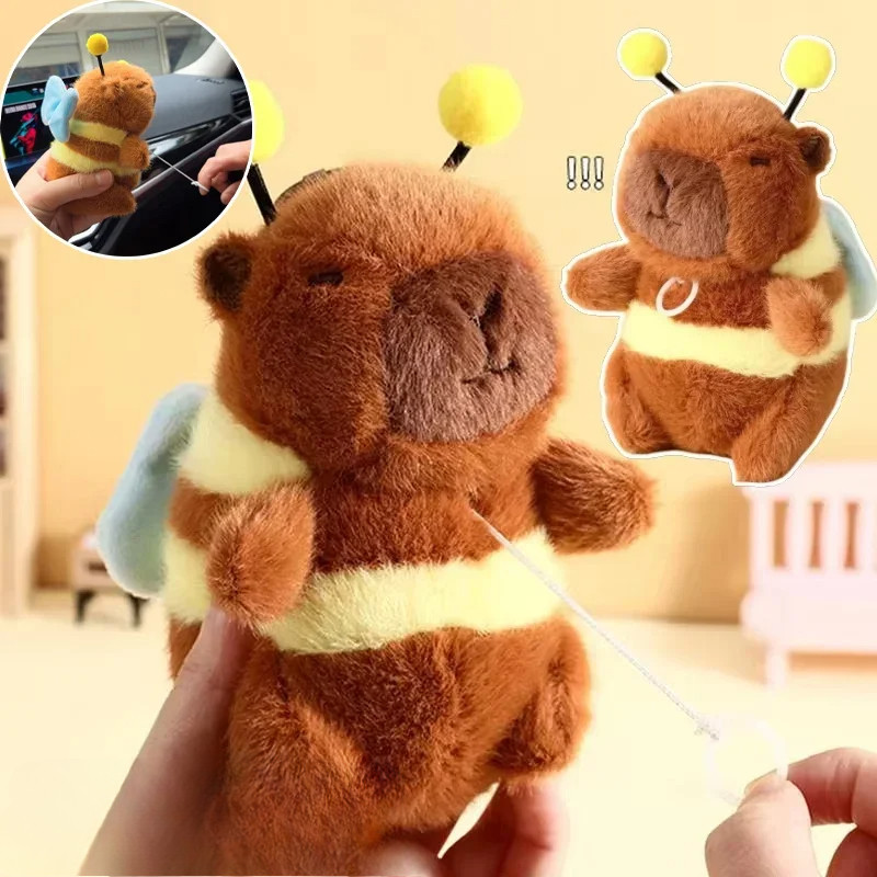 Cute Cartoon Capybara Pendant Drawing Jitterbug Wings Bee Capibara ...