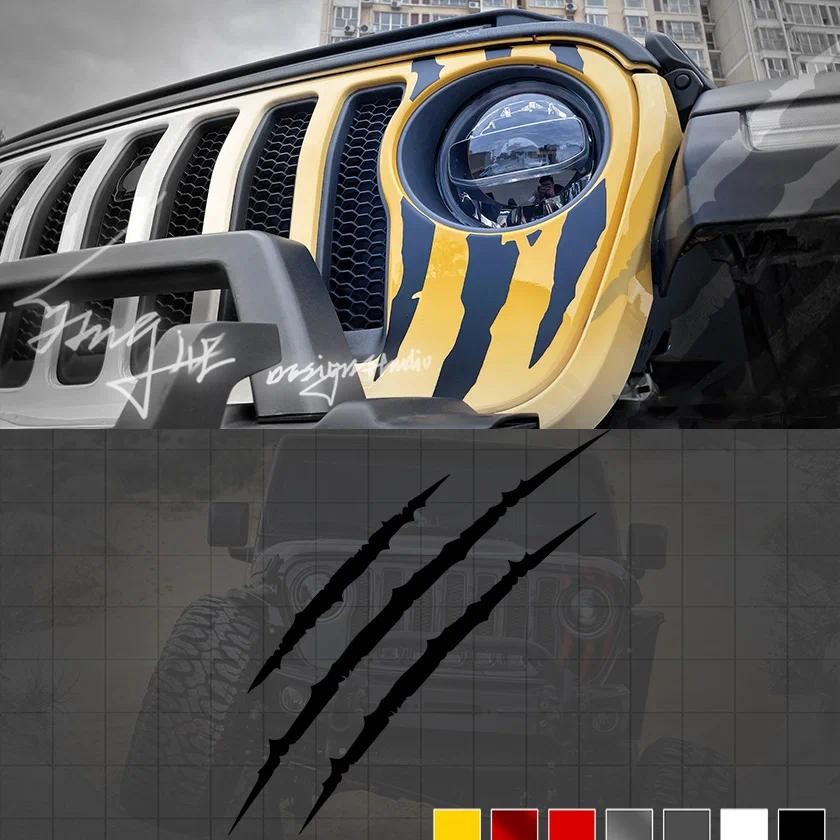 Creative Car Sticker Headlight Ghost Claw Scratch Decal Engine Hood Paw ...