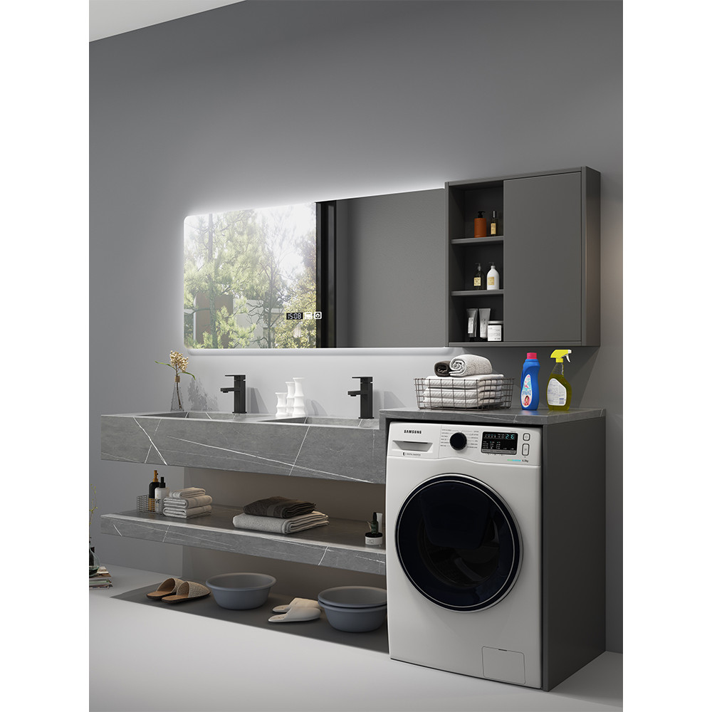 Stone Plate Double-Layer Washing Machine Cabinet Combination Balcony ...
