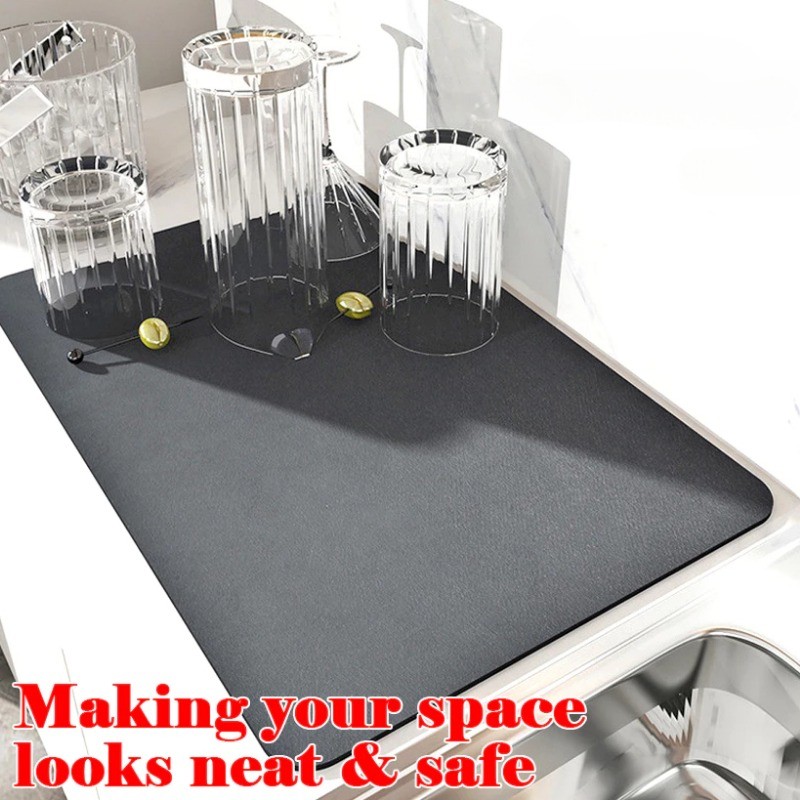 Kitchen Countertop Drain Pad Absorbent Pad Dish Drying Mat Place Mat ...
