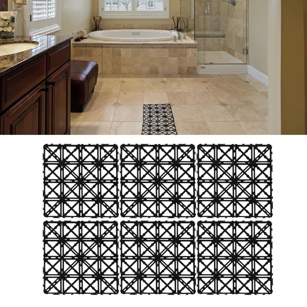 Maib 45Pcs Drainage Tile Floor Tiles Interlocking for Swim Pool Deck ...