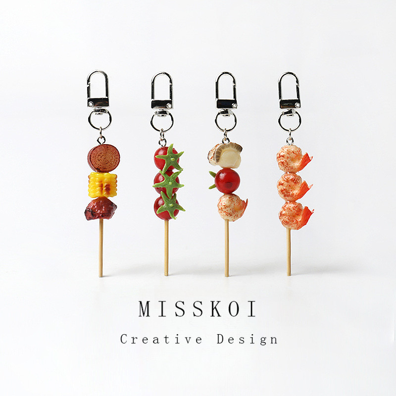 Misskoi [Ready Stock] Funny Food Simulation Barbecue String Keychain ...