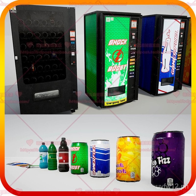 UE4 Illusory5 Automatic Vending Machine Props Vending Machine+Food ...