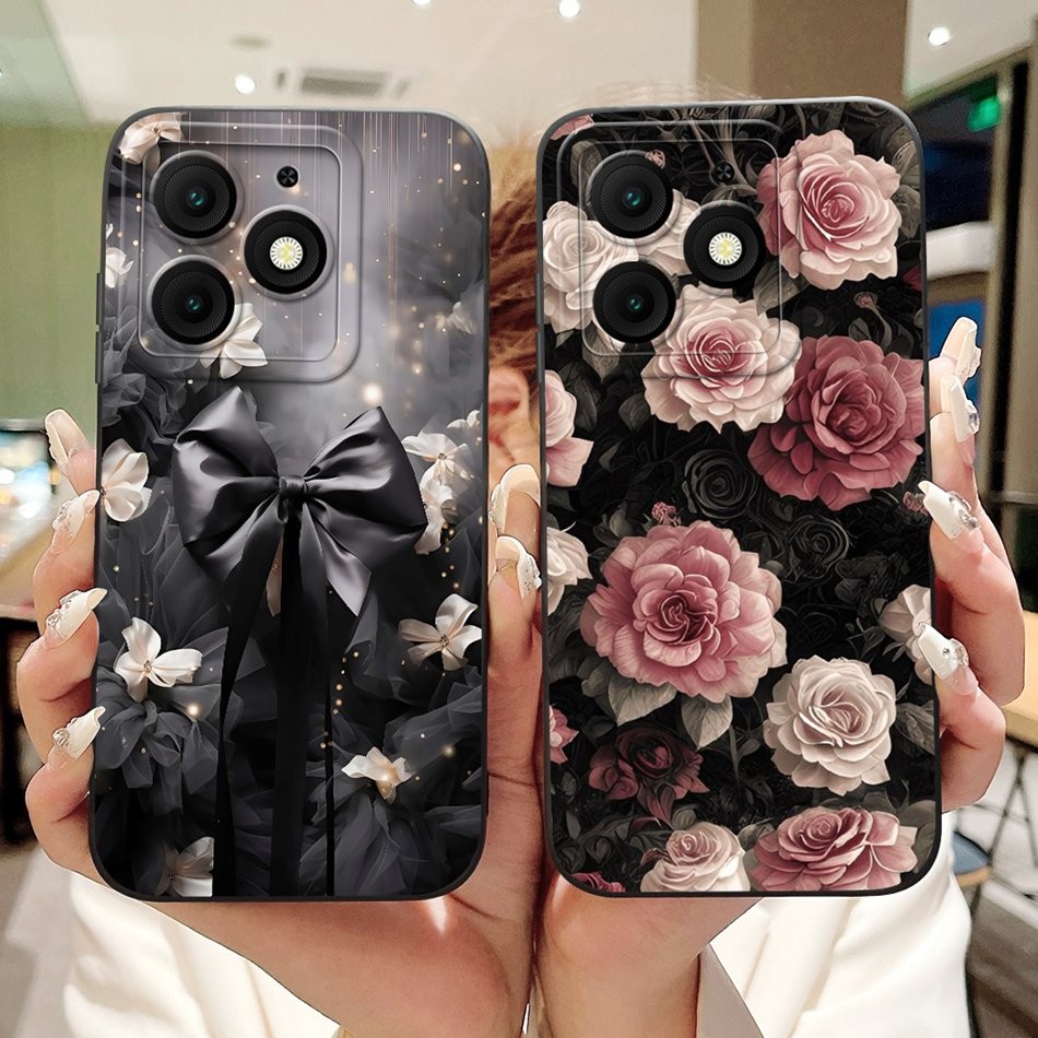 For Itel A50 A50C A667L A669L Beautiful Bow Rose Painting Phone Casing ...