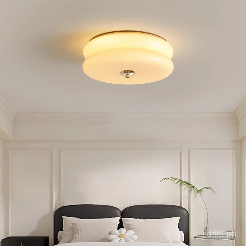 Bauhaus Cream Style Bedroom Study Ceiling Light Dorayaki Glass Medieval ...