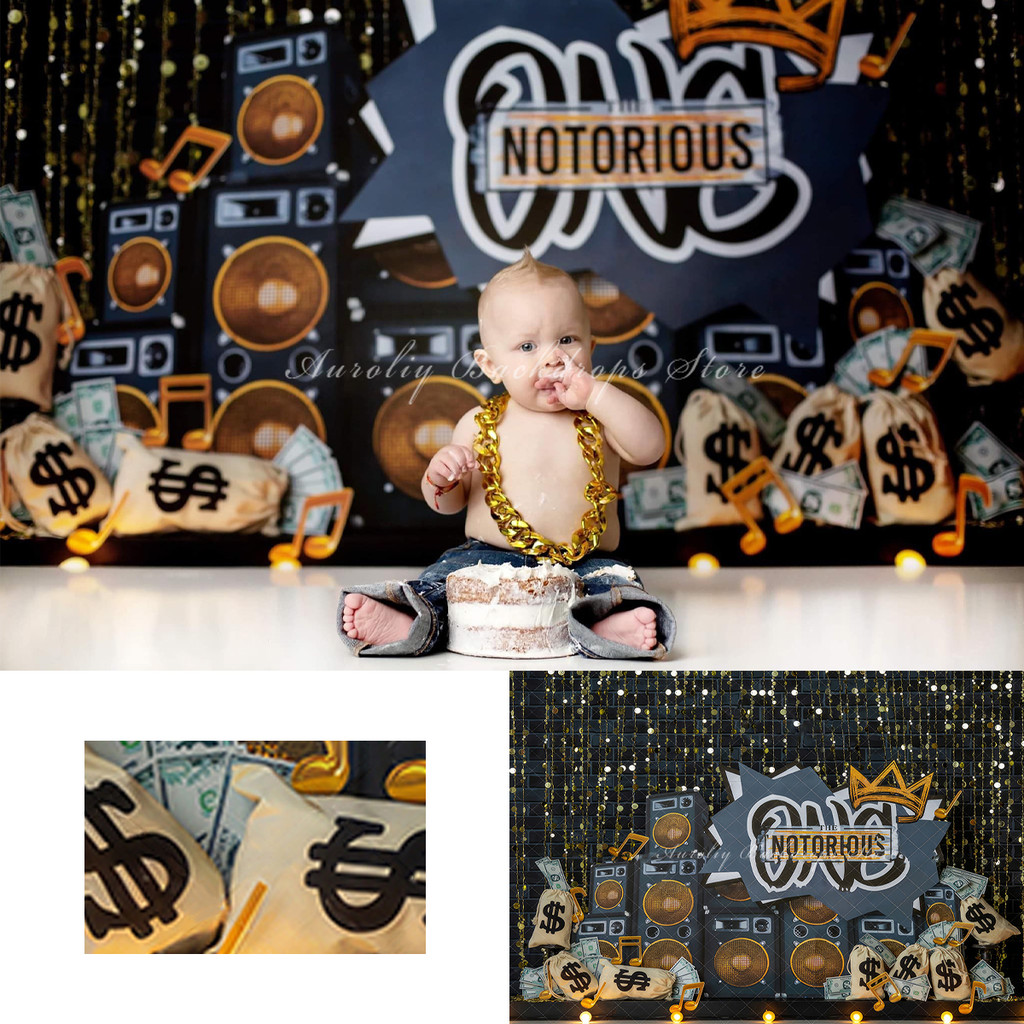 Notorious One Backgrounds Cake Smash Adult Family Photography Props ...