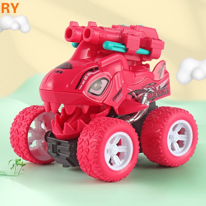 Yfd Children's Inertial Dinosaur Cartoon Ejection Toy Car Double ...