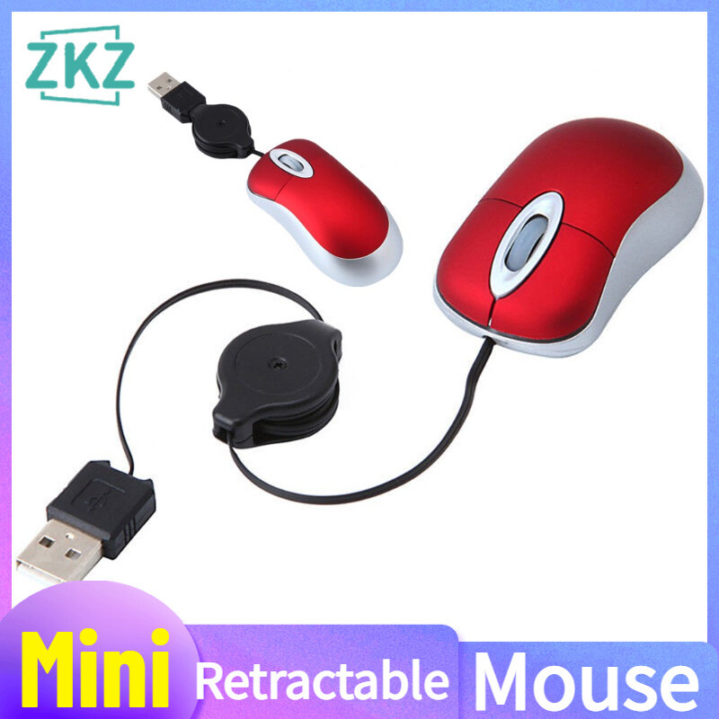 PP+ZKZ Lovely Mini Wired Mouse Retractable USB Cable Ergonomic Office ...