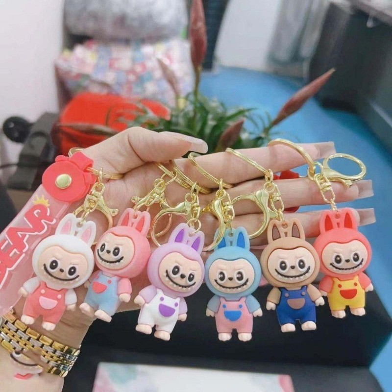 Labubu keychain anti loss mini Labubu PVC pendant fun cartoon creative ...