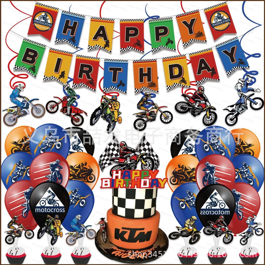 Kira scrambling motorcycle race Dirt Bike theme kids birthday party ...