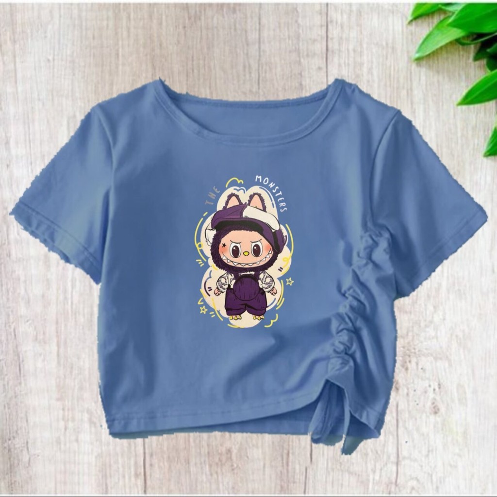 Labubu Crop top t-shirt for girls aged 1 2 3 4 5 6 7 years cotton ...