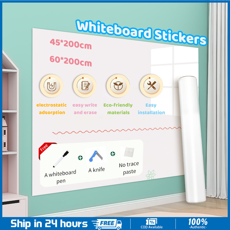 Electrostatic Adsorption Whiteboard Wall Stickers Seamless Whiteboard ...
