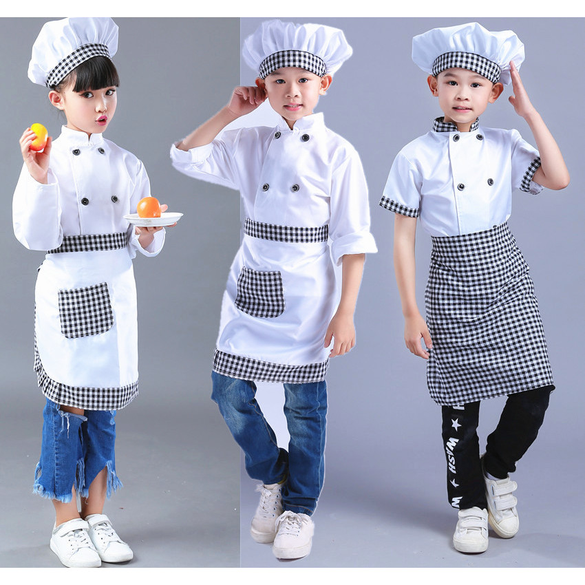 Chef Uniform for Kids Children Chef Costume Set Work Jackets Cosplay ...