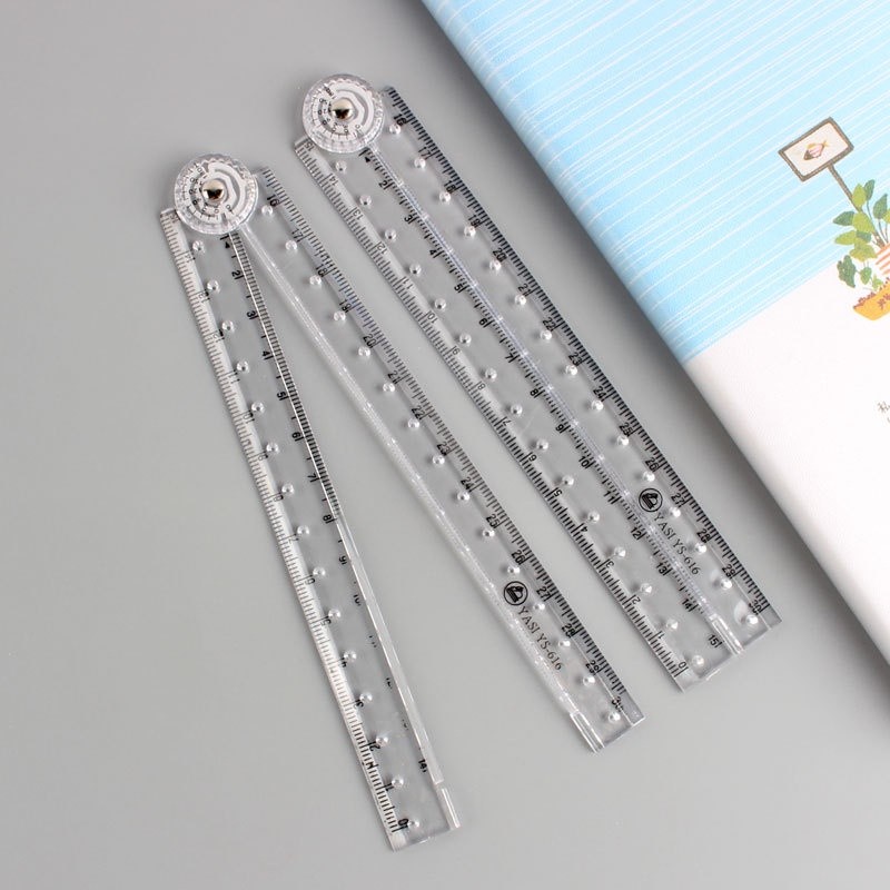 2Pcs Acrylic Transparent Folding Ruler Ruler Simple Plastic Scale ...
