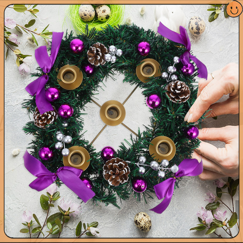 Christmas Advent Wreath Purple Ribbons Christmas Wreath Advent Ring ...