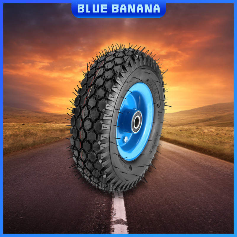 10Inch 350-4 Inflatable Wheel Silent Rubber Heavy Duty Push Cart Wheel ...