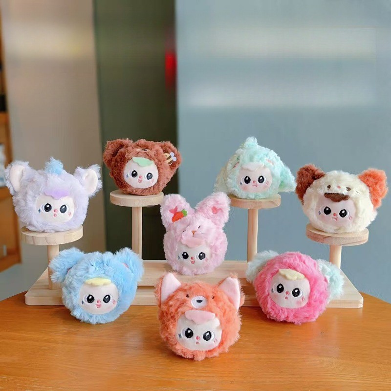 Animal Plush Coin Purse Cute Cartoon Baby Three Keychain Schoolbag ...