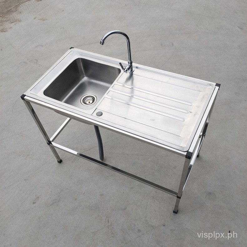 Kitchen Stainless Steel Sink with Bracket Mobile Simple Scullery ...