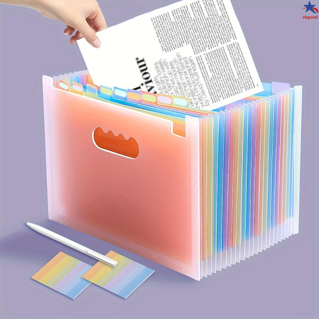 Multi-Pocket Vertical File Organizer Plastic Filing Box Accordion File ...