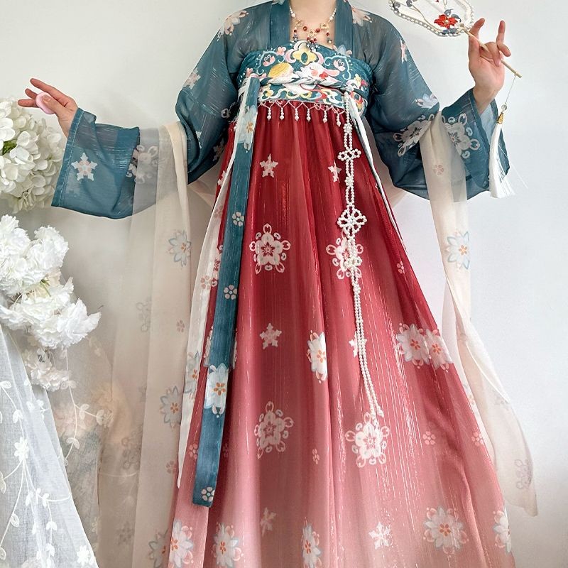 Original Qinghuan Hanfu Female Spring Tang Made Full Chest Skirt ...