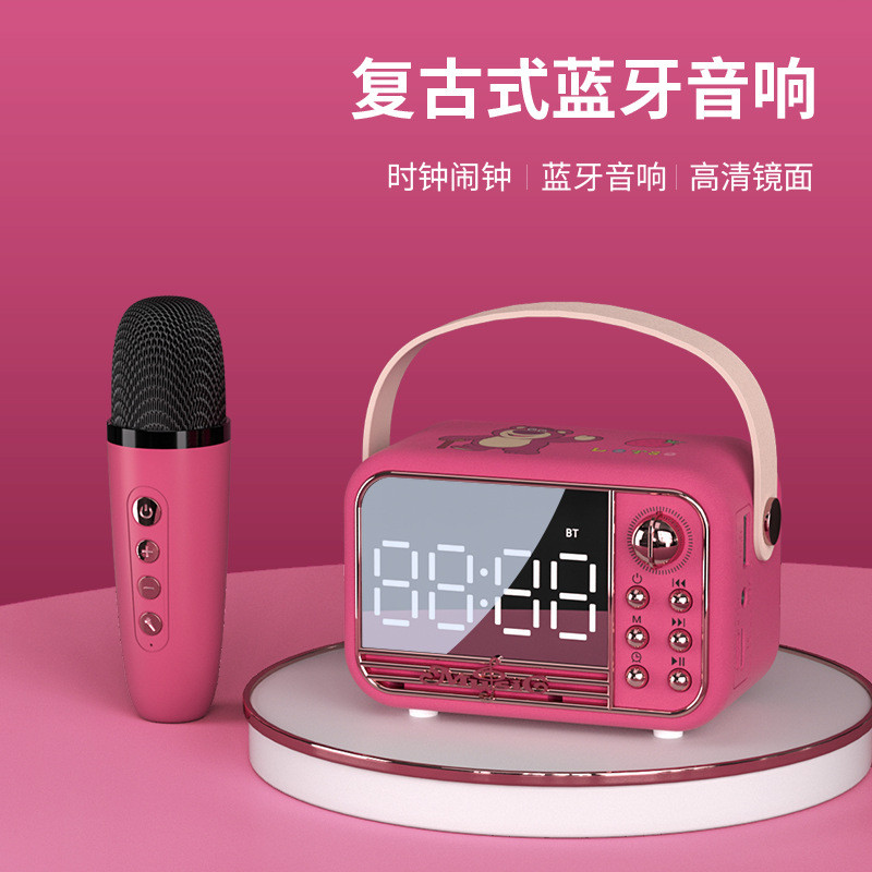 Bluetooth Speaker Wireless Microphone Clock Desktop Household Outdoor k ...
