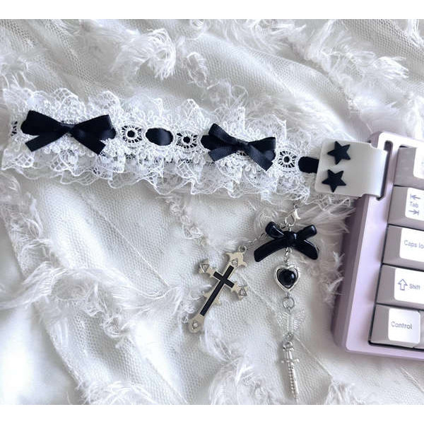 keycaps Keyboard Wooting Customized Black White Keyboard Lace Ribbon ...