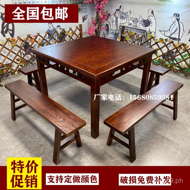 Square Table Restaurant Table and Chair Combination Square Dining Table ...