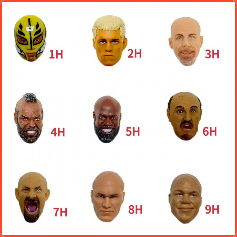 Wwe Wrestler Replaceable Head Carving 6-7 Inch Movable Wrestler Doll ...