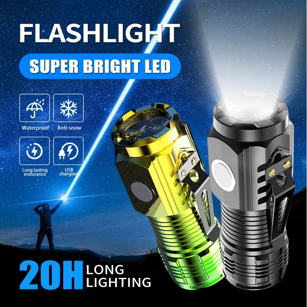 LED Flashlight Rechargeable Waterproof Portable Outdoor Flashlight ...