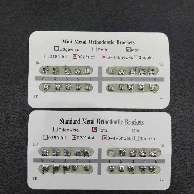 20pcs/pack Dental Mini MBT/Standard Roth Bracket 0.022 Slot 345 Hook ...