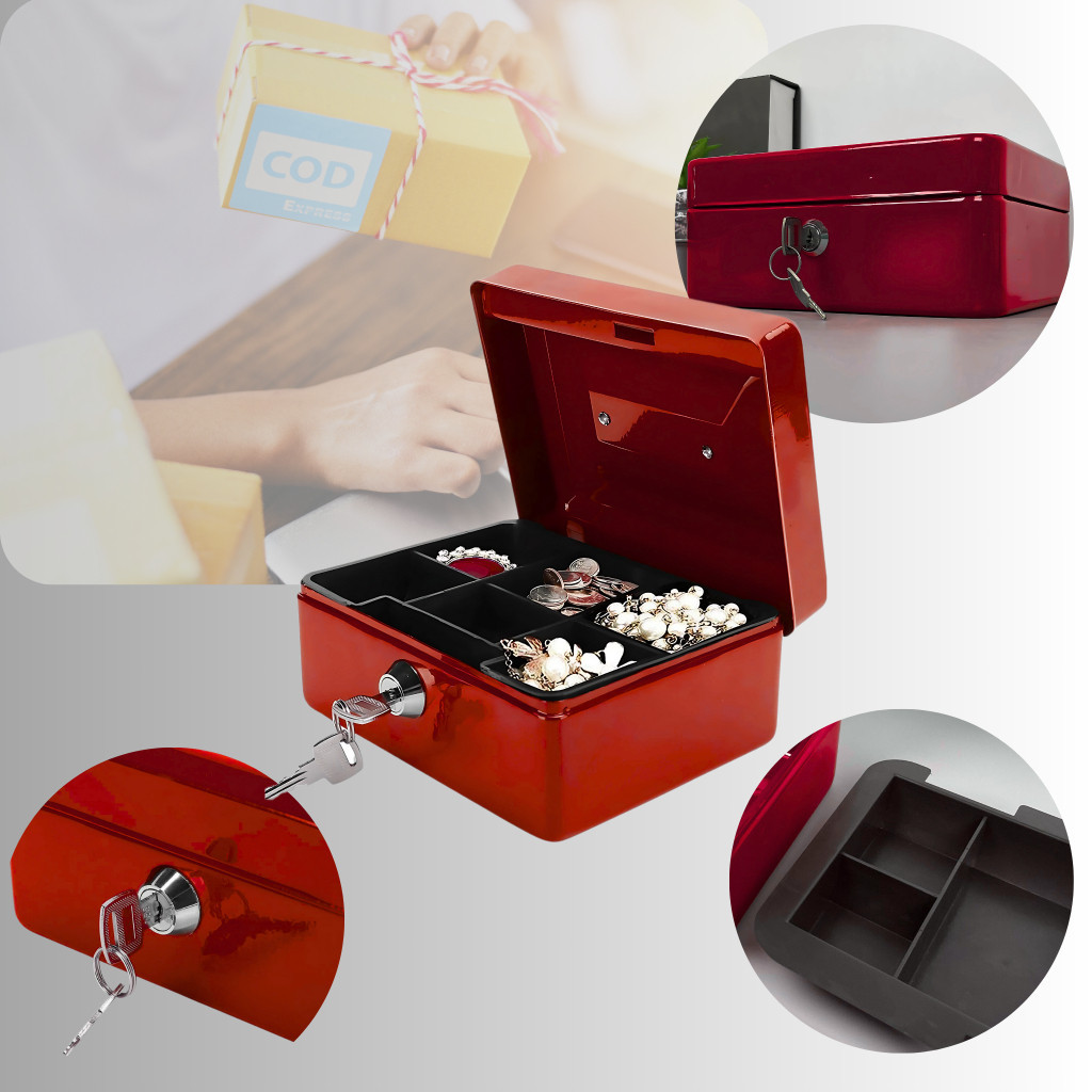 Sturdy Safes Cash Register Drawer Box With Lock Security Safe Box ...