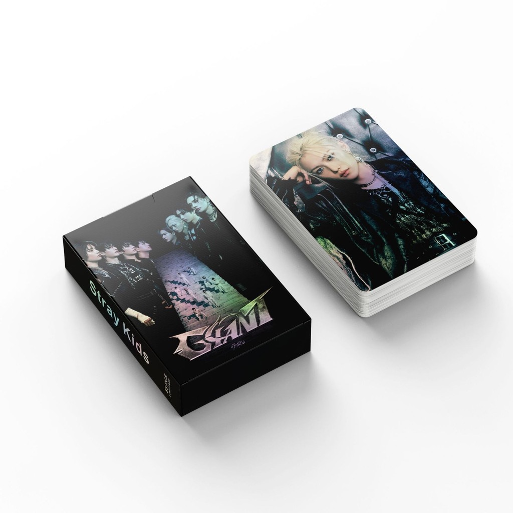 55pcs STRAY KIDS Holographic Laser Lomo cards 5th Anniversary MAXIDENT ...