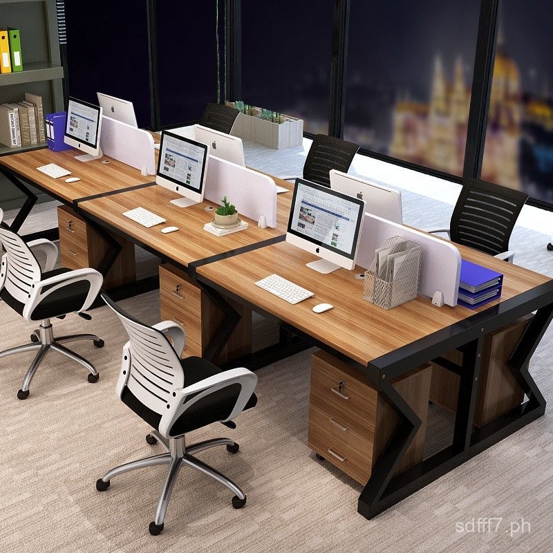 Staff Office Desk and Chair Combination4Four6Simple Modern Office ...