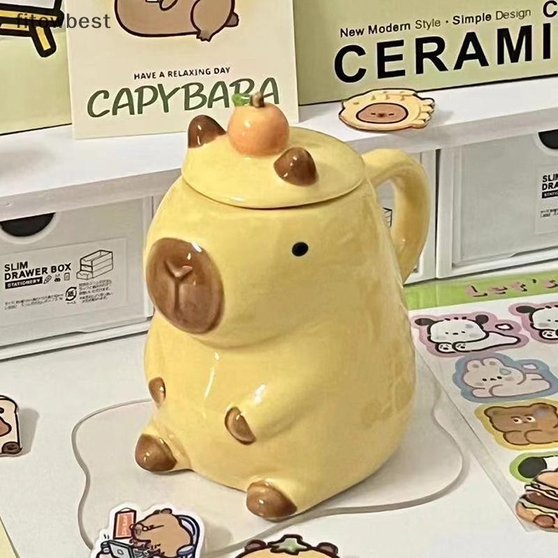 Fbph 3D Capybara Mug Ceramic Coffee Mug Cartoon Capybara Couple Cup ...