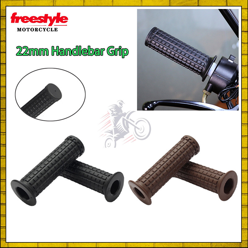 Universal 7/8'' 22mm Rubber Handlebar Grips Gel Motorcycle Retro Hand ...