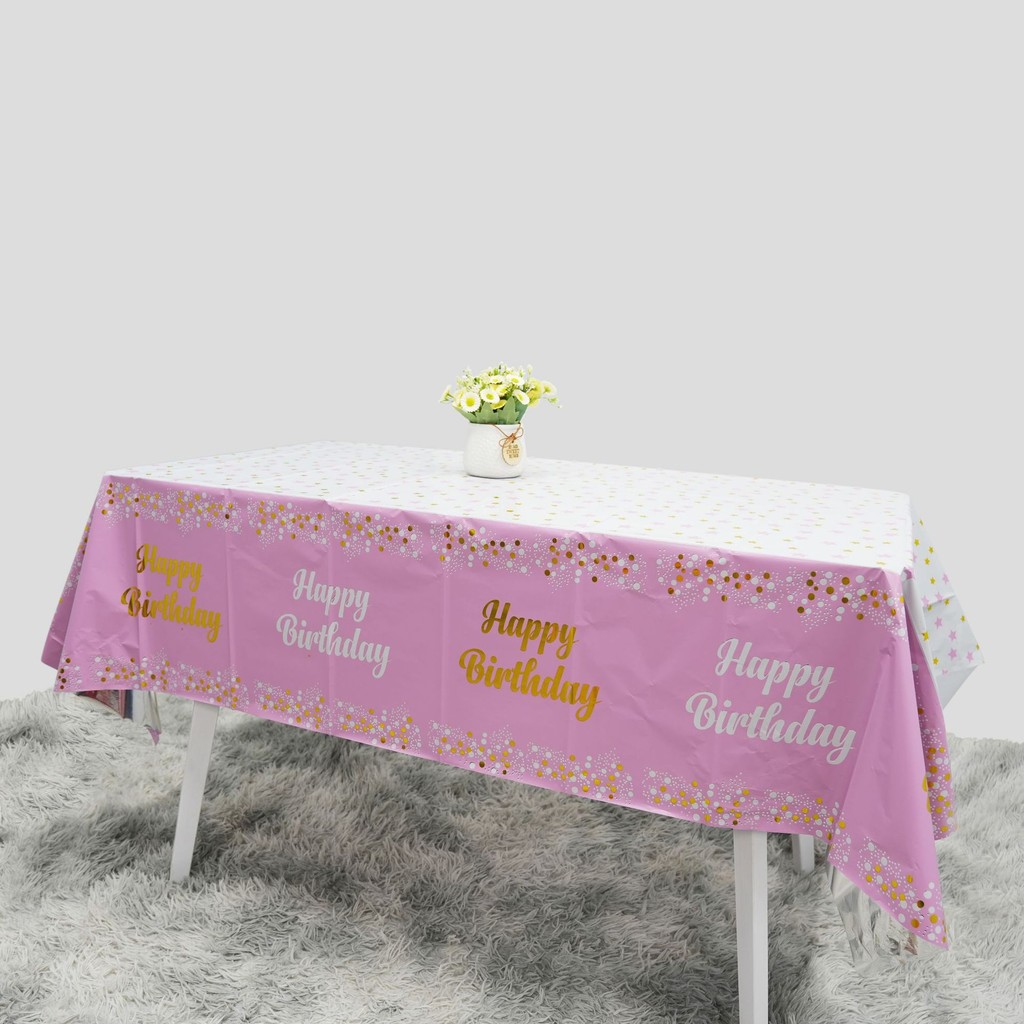 Happy Birthday Table Cover Birthday Party Decoration Layout Birthday ...