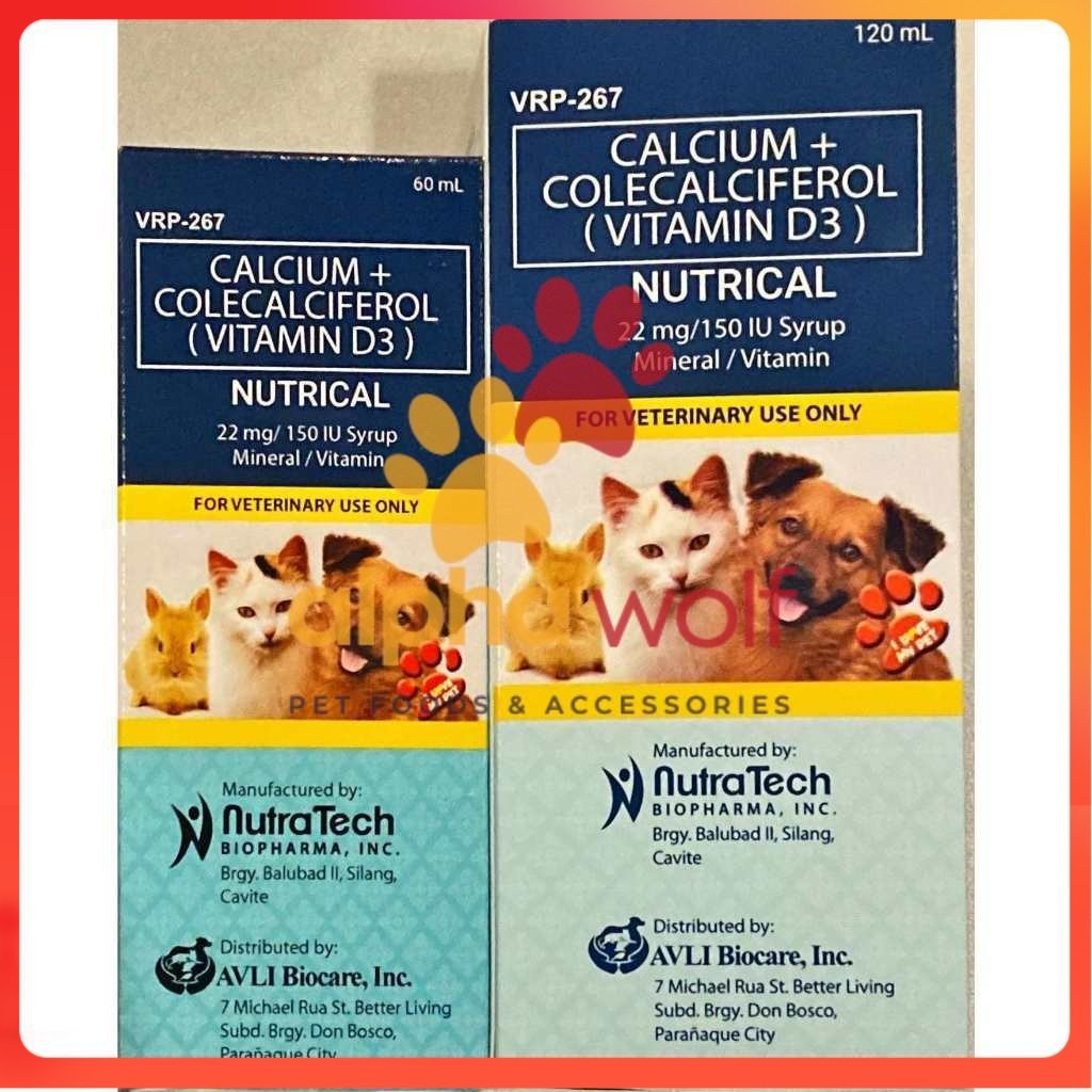 NUTRICAL Syrup Calcium Supplement Vitamins for Dogs and Cats 60ml ...