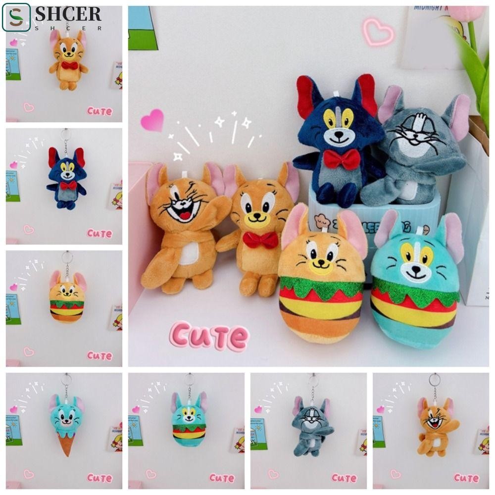 SHCER Cheese Tom and Jerry Keychain, Mouse Ice Cream Hamburger Plush ...