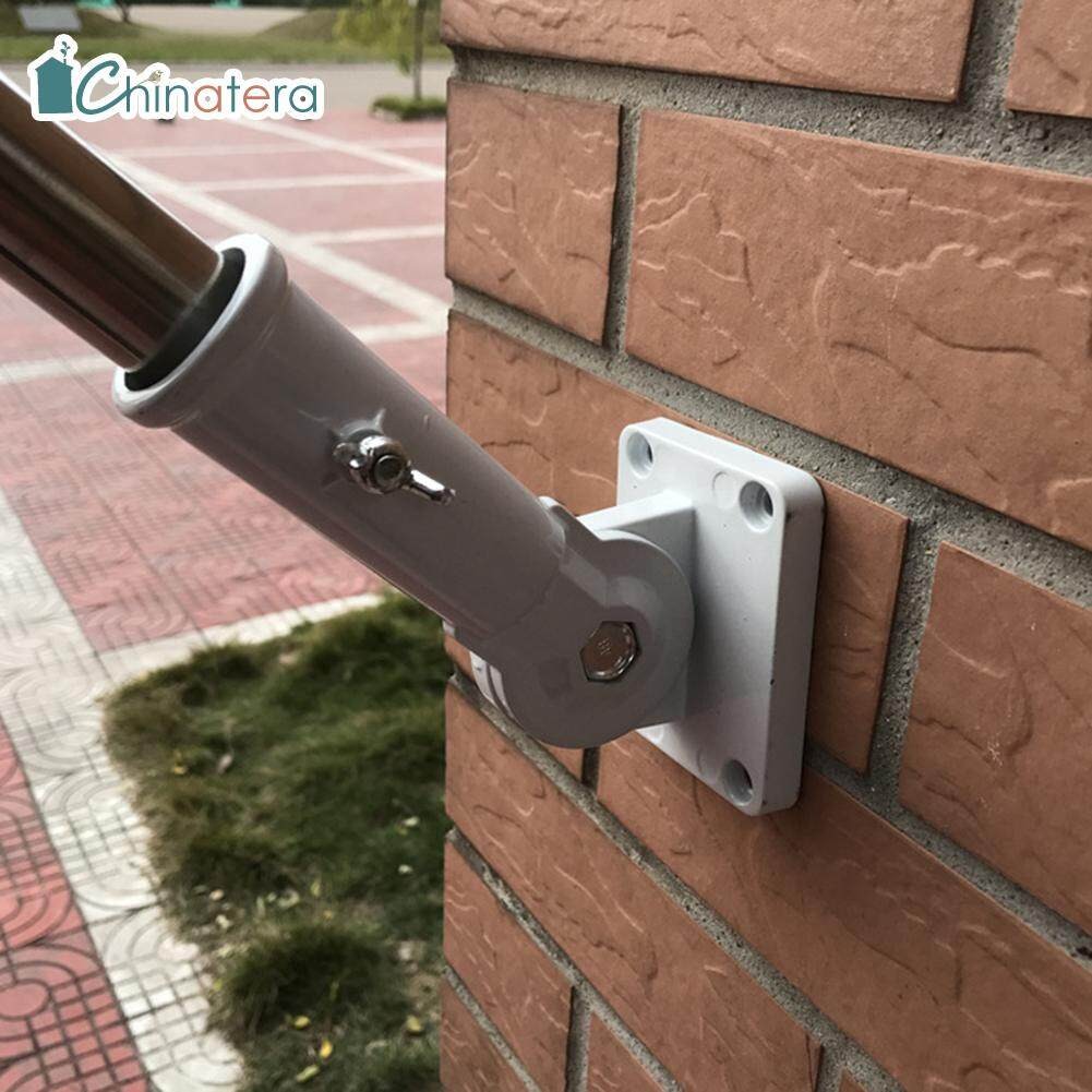 GG+[Chinatera] Aluminum 180 Degree Adjustable Flagpole Holder Wall Mount Flag Flagpole Base ...