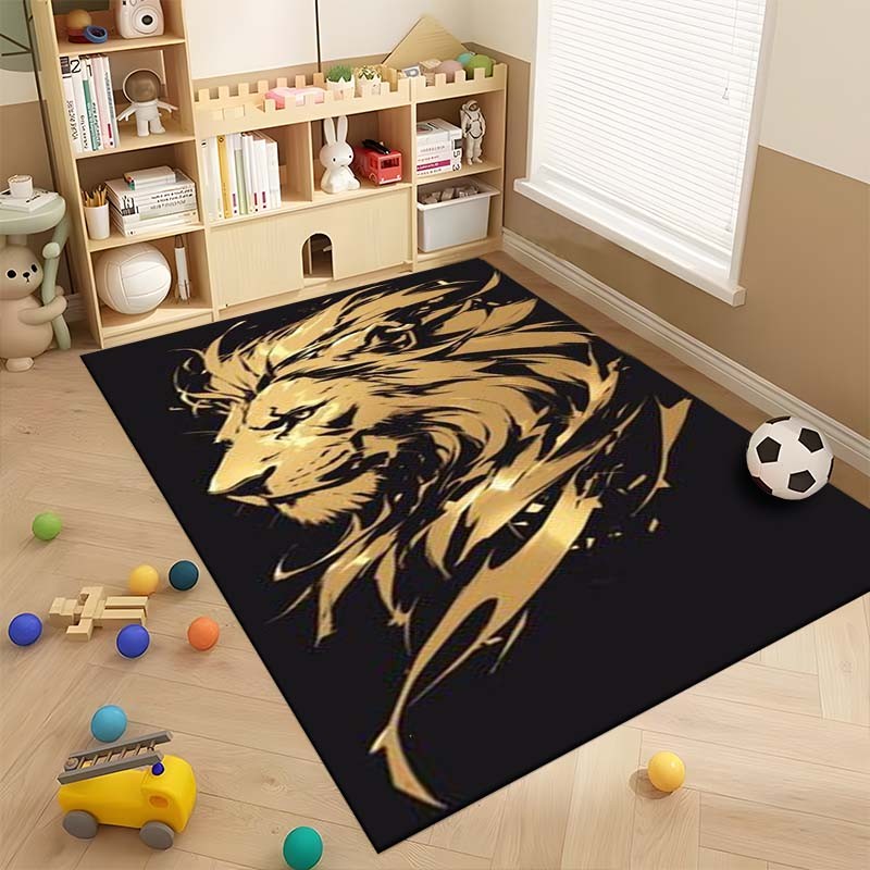 Lion rug, large animal rug, living room comfort rug, bedroom soft rug ...